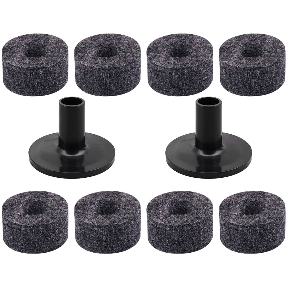 Drum Cymbal Felt Pads 10 Piece Set Black for Instrument Use with Metal ...