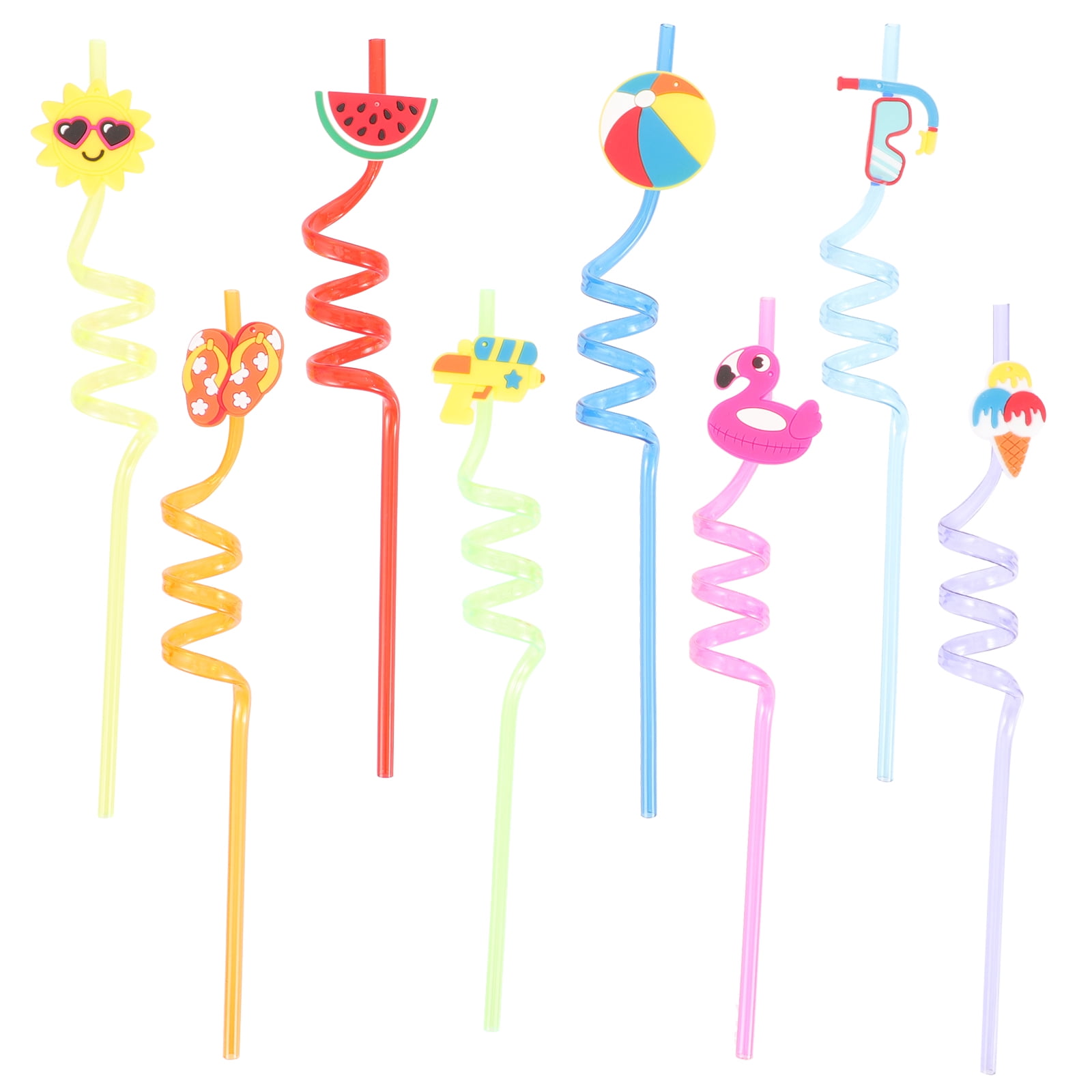 TABLZONE Cocktail Straws Assorted Color Plastic Reusable for Summer ...
