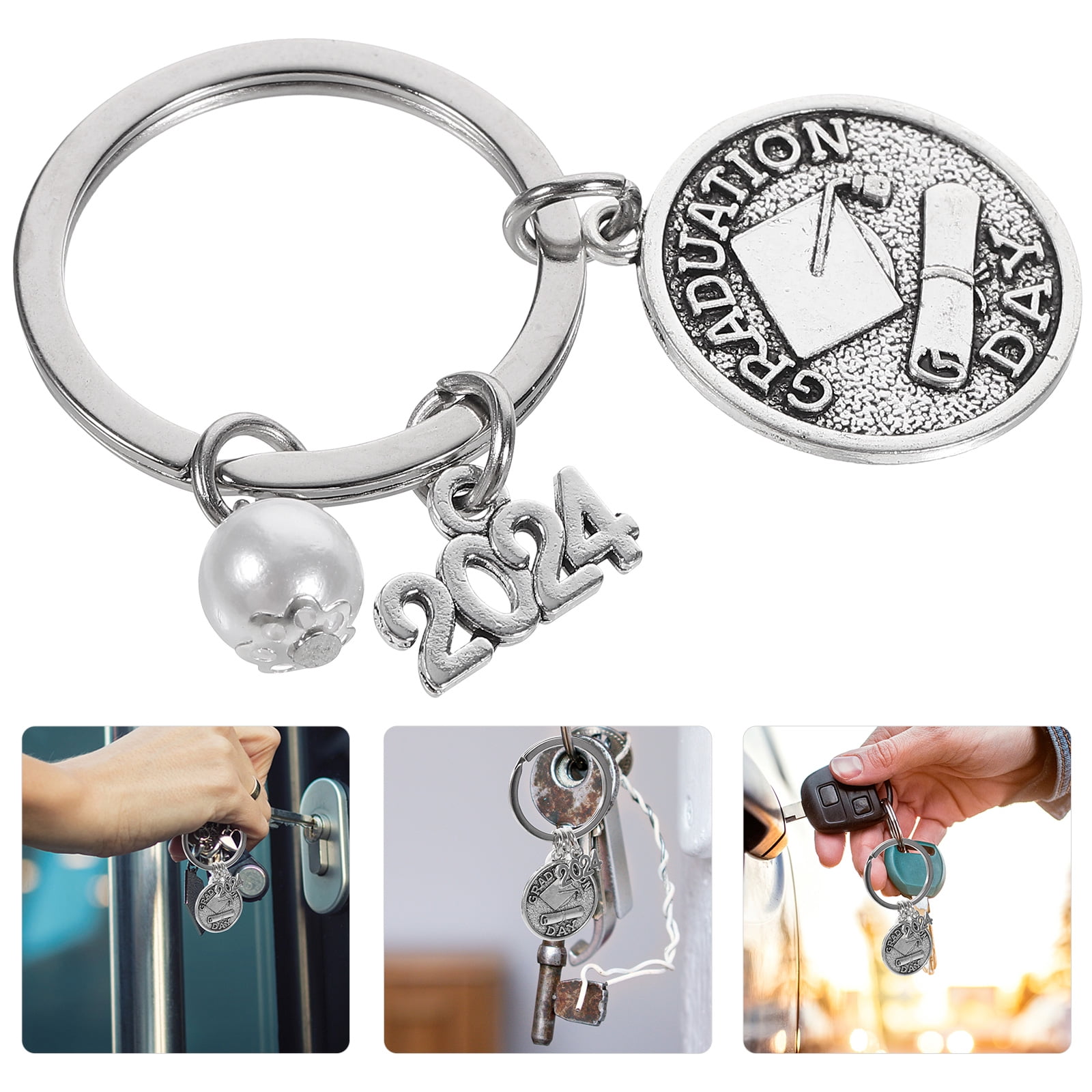 Eease Graduation Keychain Backpack Keyring 2024 Graduation Key Ring ...