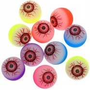 12 Eye Glow in The Dark Super Bouncy Balls - Spooky Eyeball Novelty ...