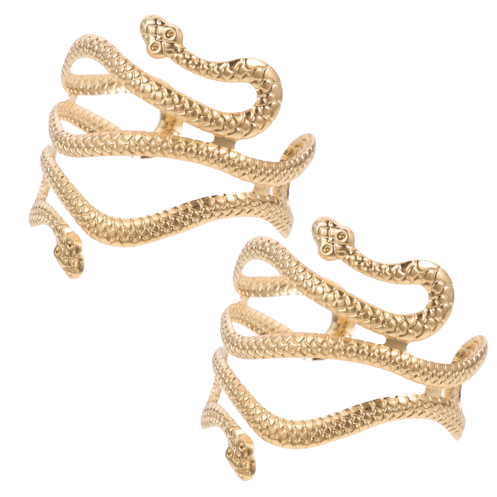 Eease Halloween Snake Arm Cuff 2Pcs Gold Metal Armlet Bangle - Walmart.com