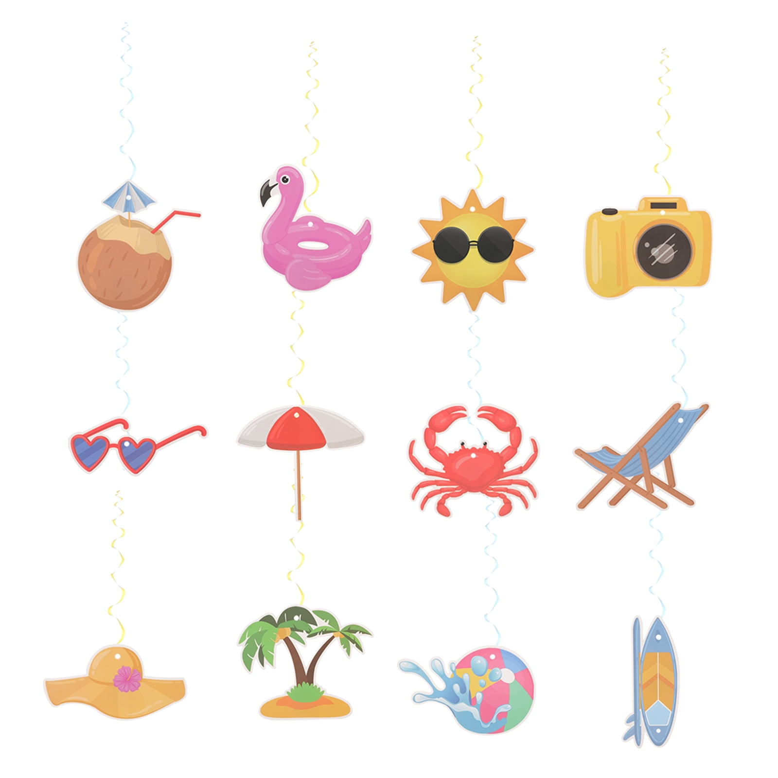 Eease Hawaiian Hanging Swirls for Luau Party Decor (12pcs) - Walmart.com