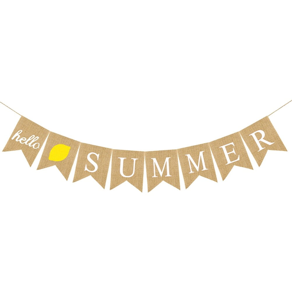 Eease Hello Mango Summer Banner Multicolor Linen Bunting Swallowtail ...