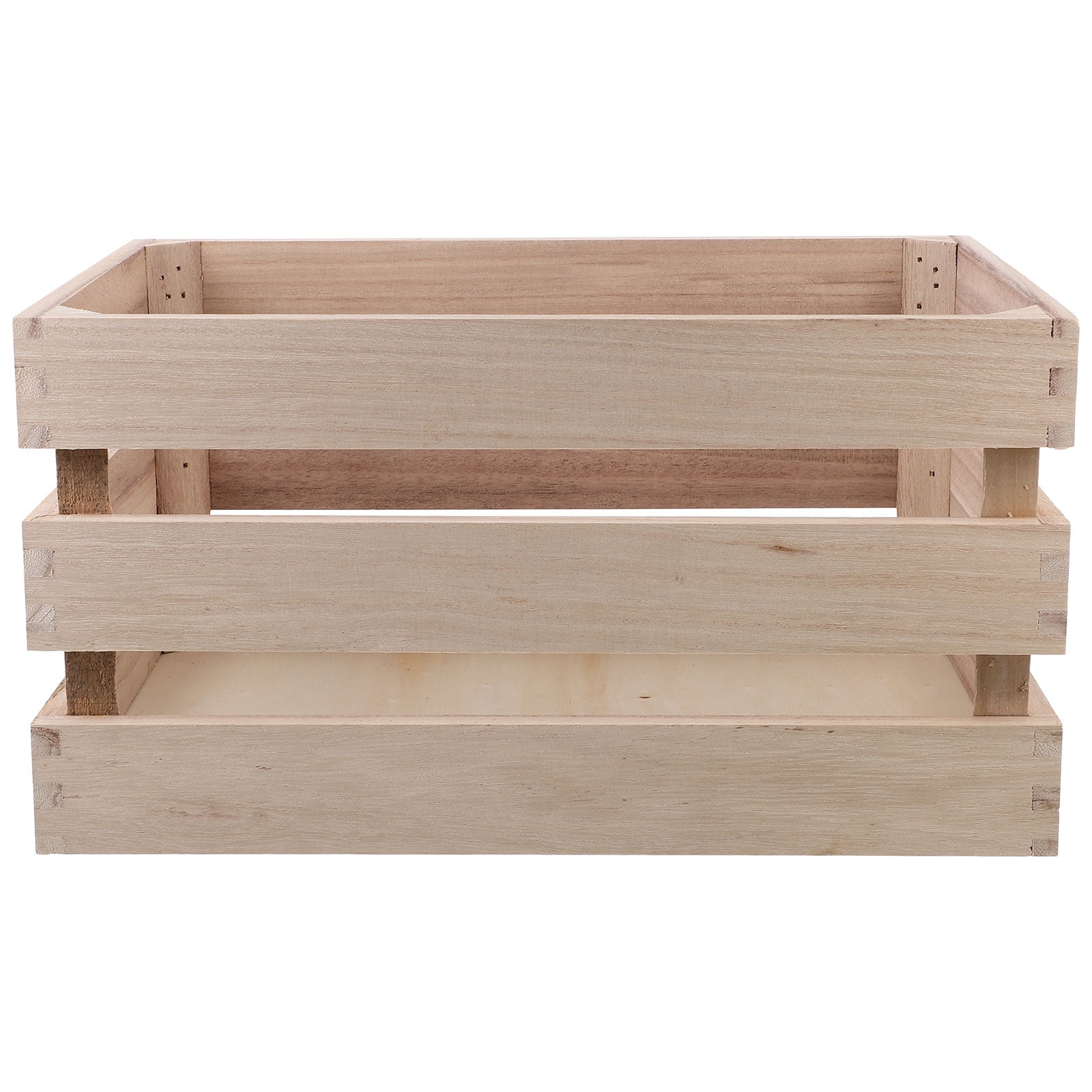 Hemoton Wooden Cube Box Rustic Nesting Storage Crates 30x20cm for Home ...