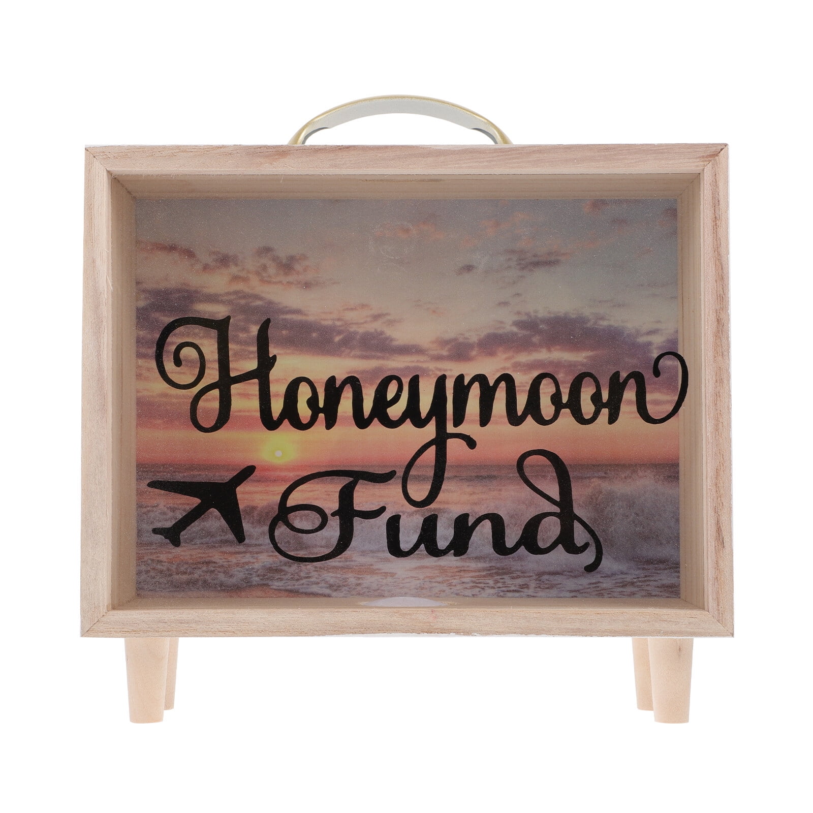 Eease Honeymoon Fund Piggy Bank Shadow Box Frame Wooden Money Box ...