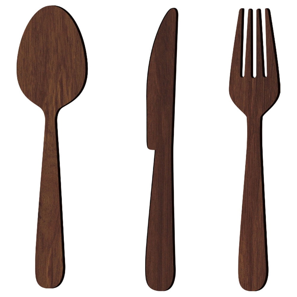 Eease Housoutil Wooden Utensils Wall Art Rustic Cutout Wall Hanging for ...