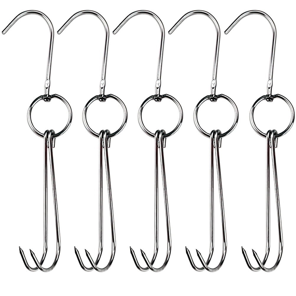 Eease Meat Hooks 5pcs Meat Processing Hooks Stainless Steel Double ...