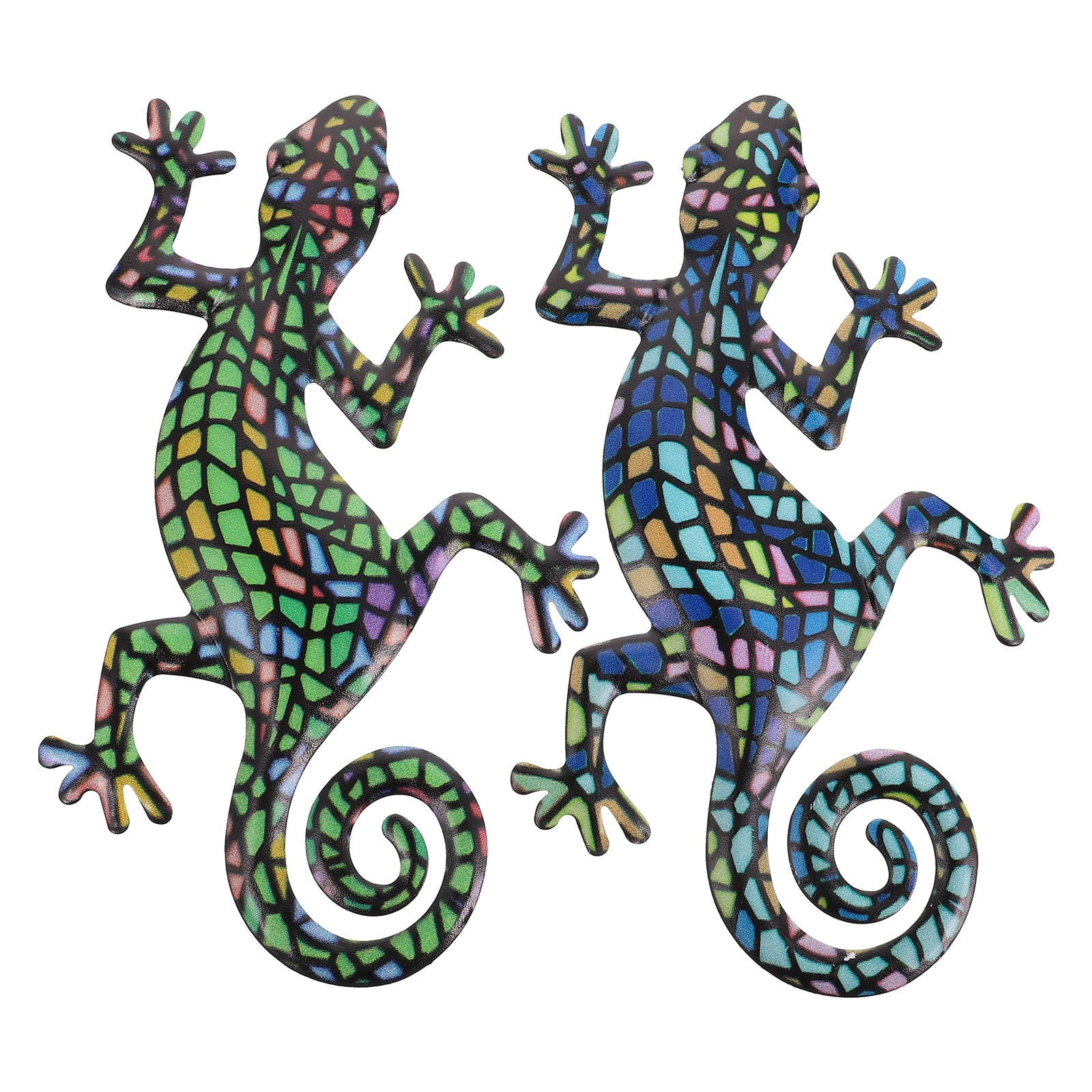Eease Metal Gecko Wall Art Decor for Home, Garden & Office - 2 Pcs ...