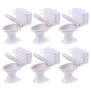 OGITUDE Doll House Toilet Mini flushing Toilet Toy Doll House Miniature ...