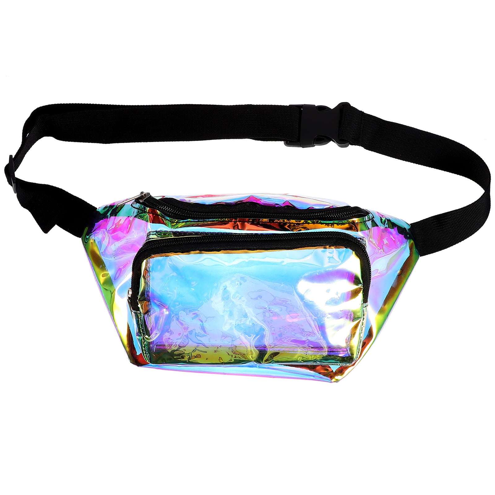 Eease Pack Holographic Clear Waist Bag with Zipper Rave Purse ...