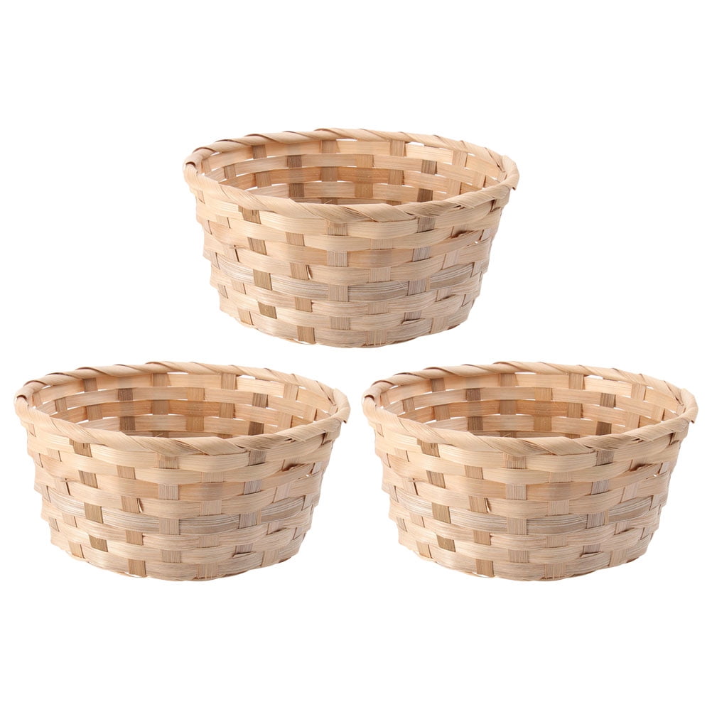 Rattan Easter Basket Set - 3 Woven Bowls for Snacks, Fruit, Candy ...