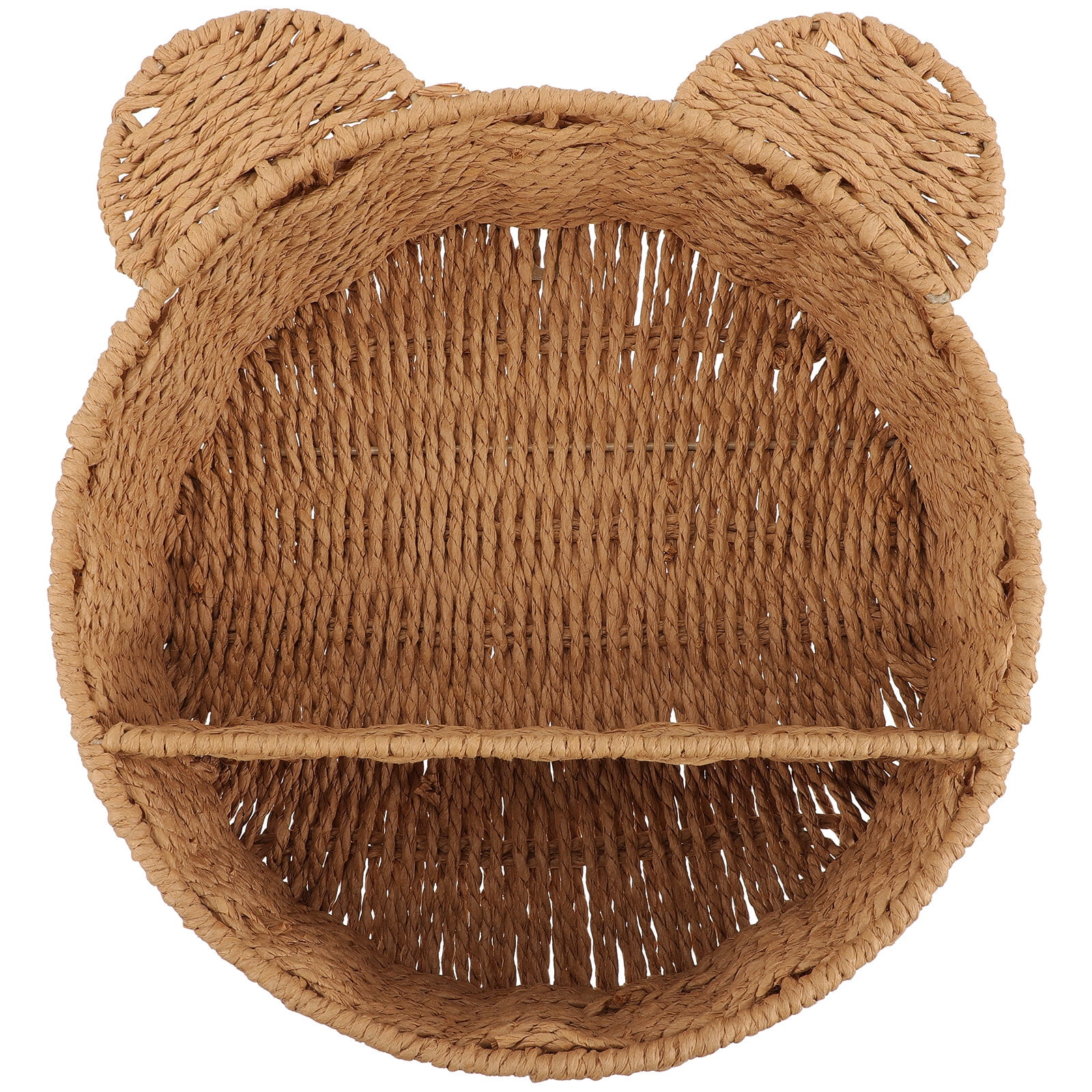 EXHUMKY Bathroom Floating Woven Wall Shelf Cat Shape Woven Basket Rack ...