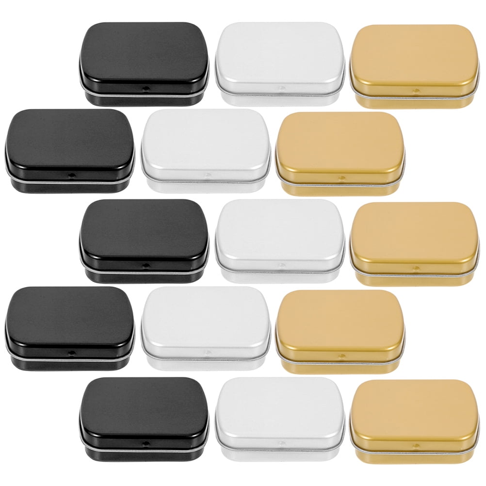 Eease Rectangular Metal Tin Box with Lids - 15pcs - Walmart.com