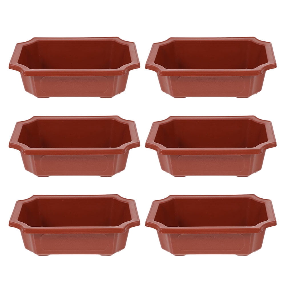 Eease Rectangular Plastic Flower Pots 6pcs for Bonsai Training ...