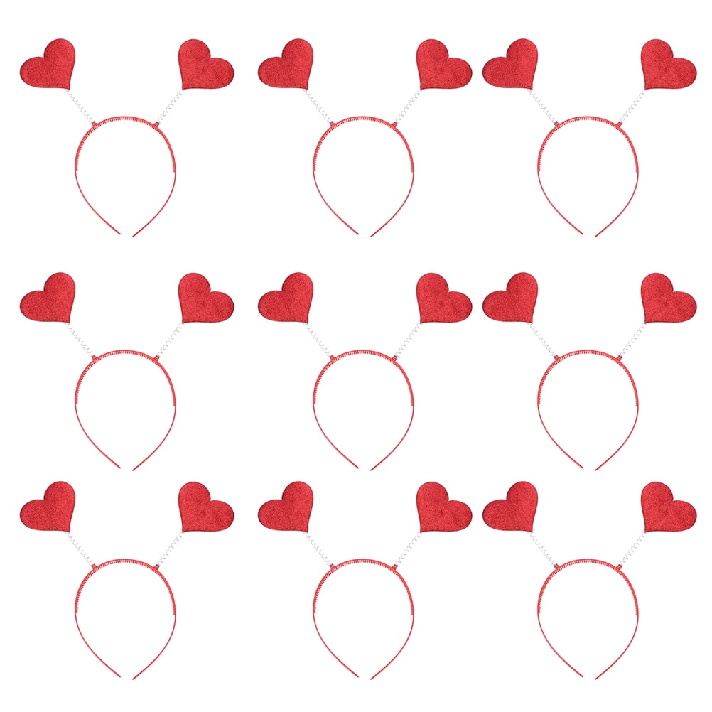 Eease Red Heart Boppers, Valentines Day Headband for Women (9Pcs ...