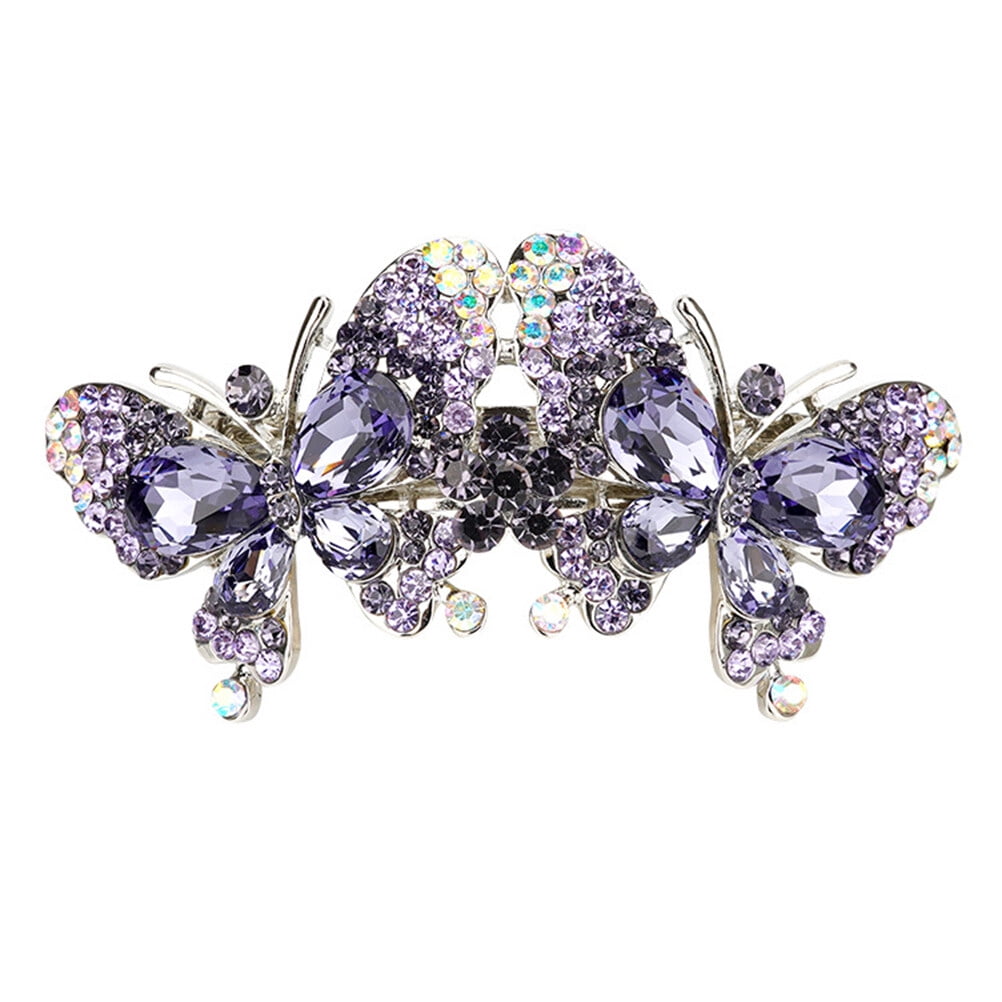 Eease Rhinestone Butterflies Spring Hair Clip Hairpin Headpiece for ...