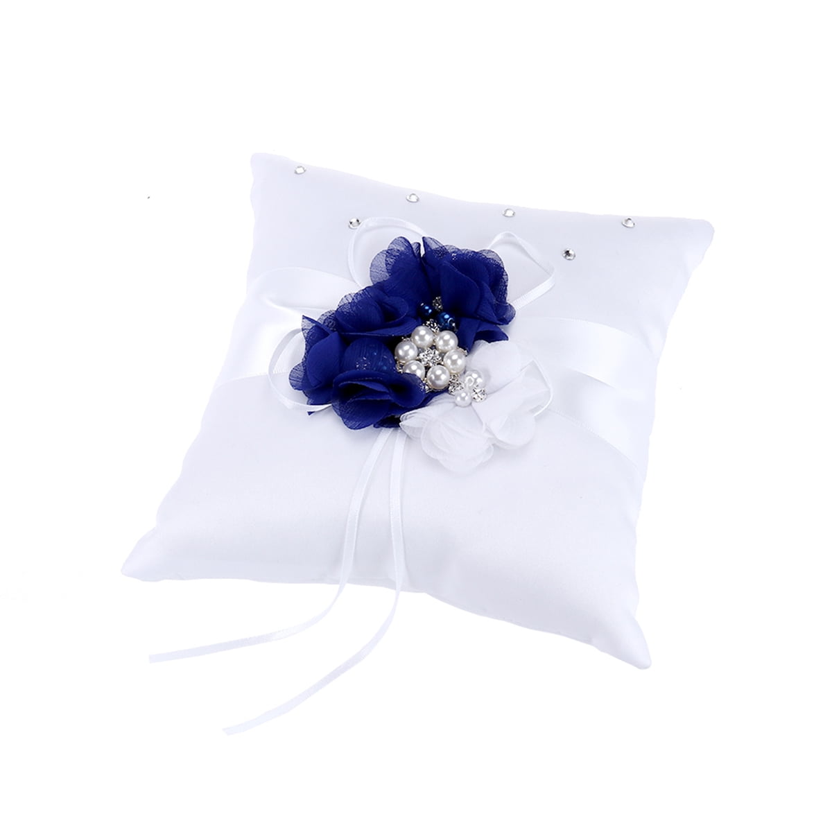 Eease Ring Bearer Pillow Wedding Ring Cushion Ribbon Pearl Flower ...