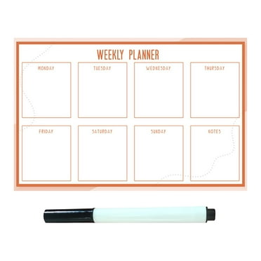 U Brands Weekly Calendar Dry Erase Board,Whiteboards, 11" x 18", Black ...