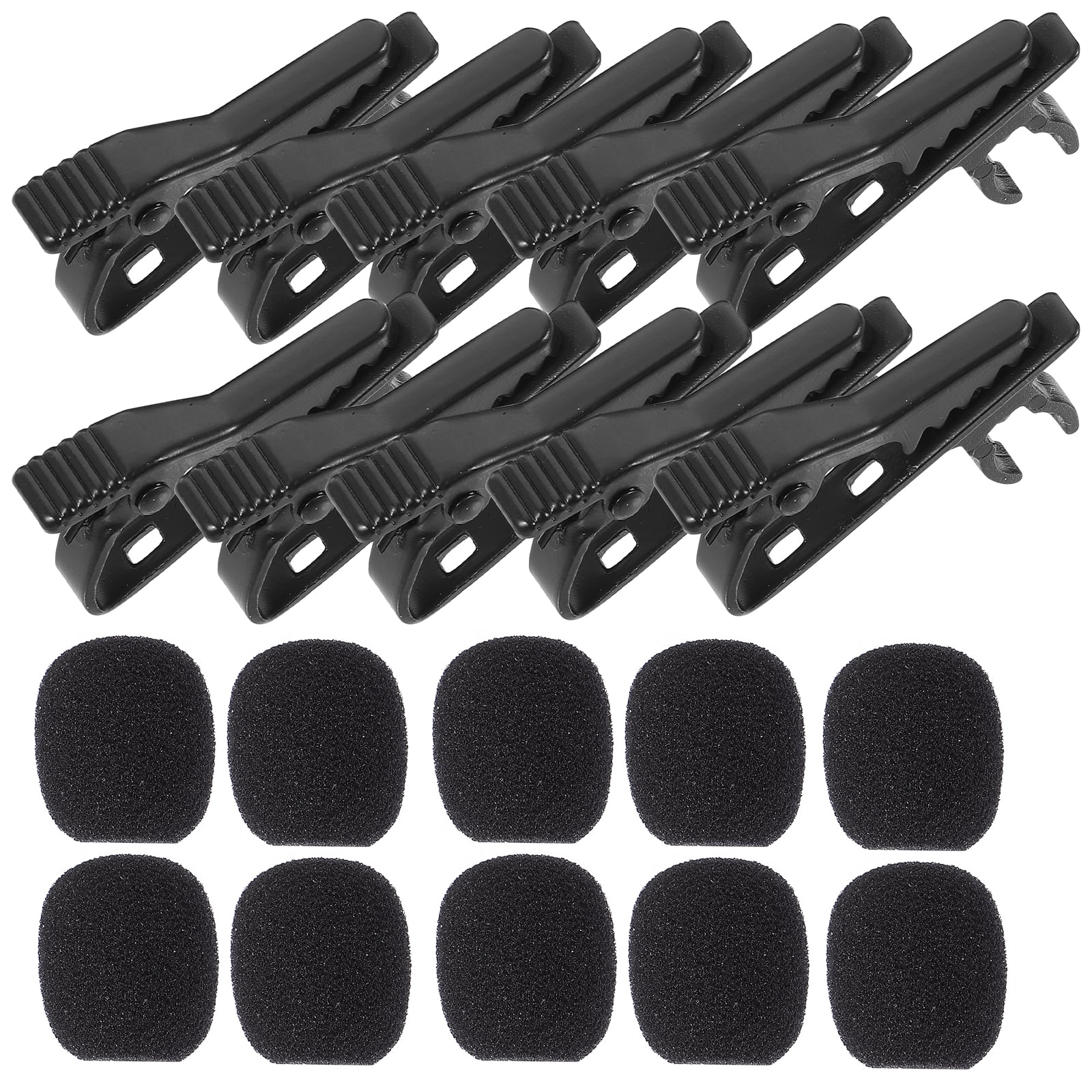 Shirt Mic Lavalier Microphone Clip Kit - 10 Sets (Black) - Walmart.com
