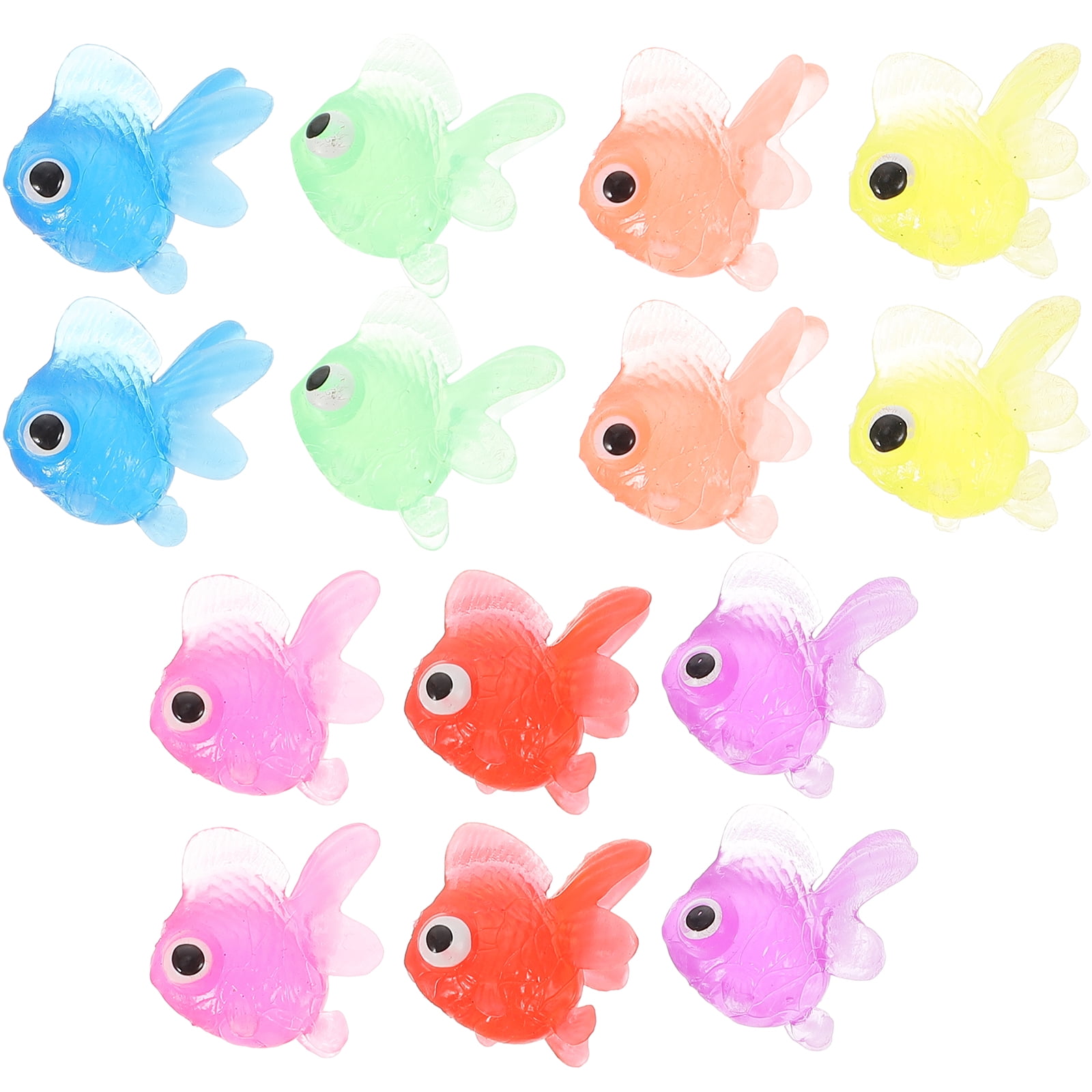 Eease Soft Gold Fish Toy Rubber 21pcs Floating Fish Toys for Kids ...