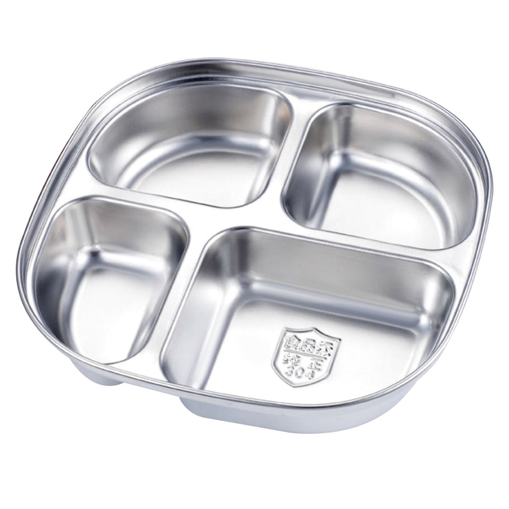 Eease Stainless Steel Divided Plate Student Food Storage Plate Multi ...