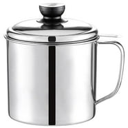 Cook N Home 1.5 Quart Stainless Steel Oil Storage Can with Handle and ...