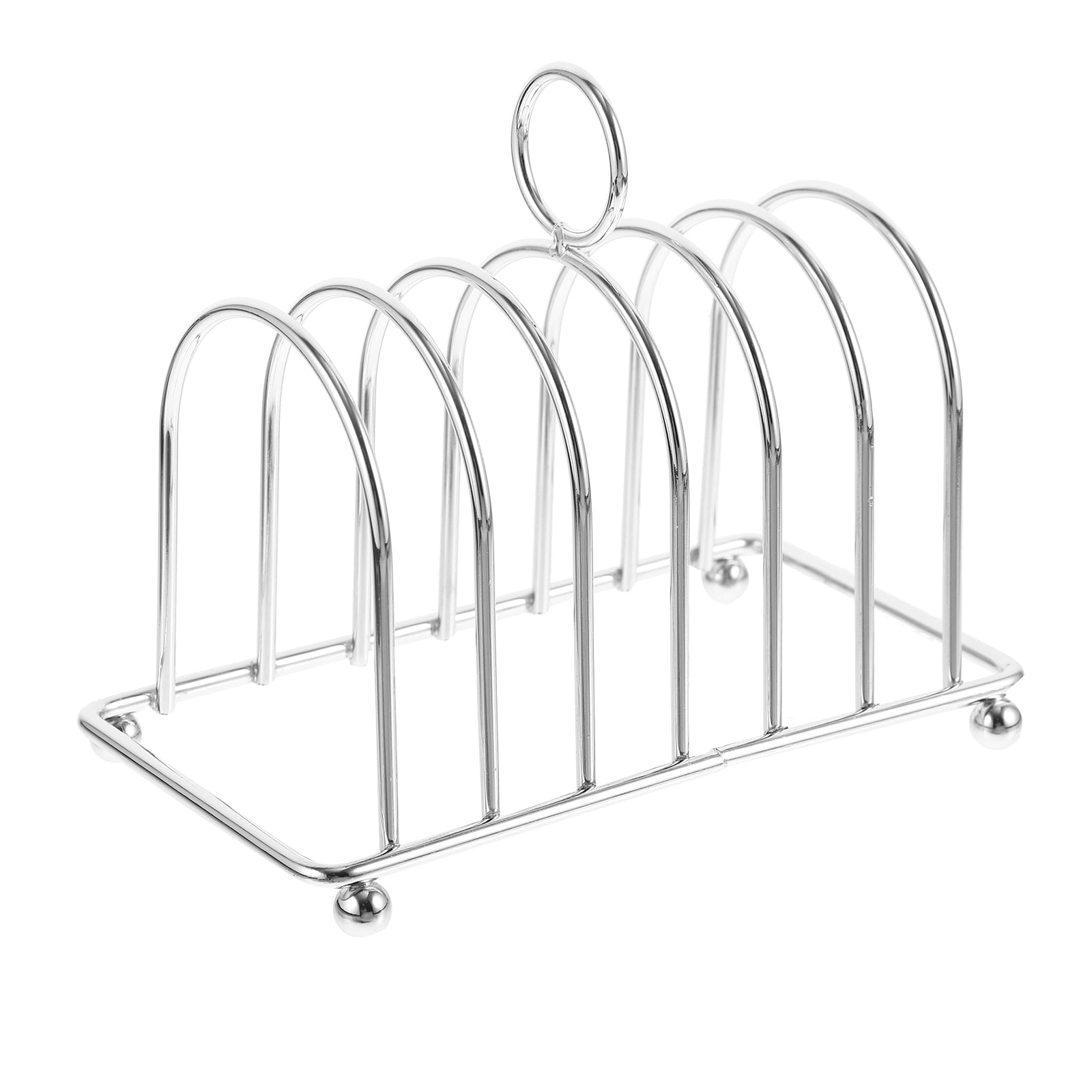 Eease Stainless Steel Toast Rack Holder for 6 Slices with Feet and ...