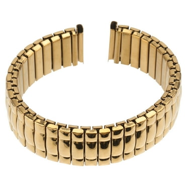 Bandini 21mm Gold Tone Stainless Steel Stretch Watch Strap for Men ...