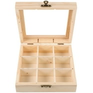 RoyalHouse Natural Bamboo Tea Box, Display Storage Drawer with 8 ...