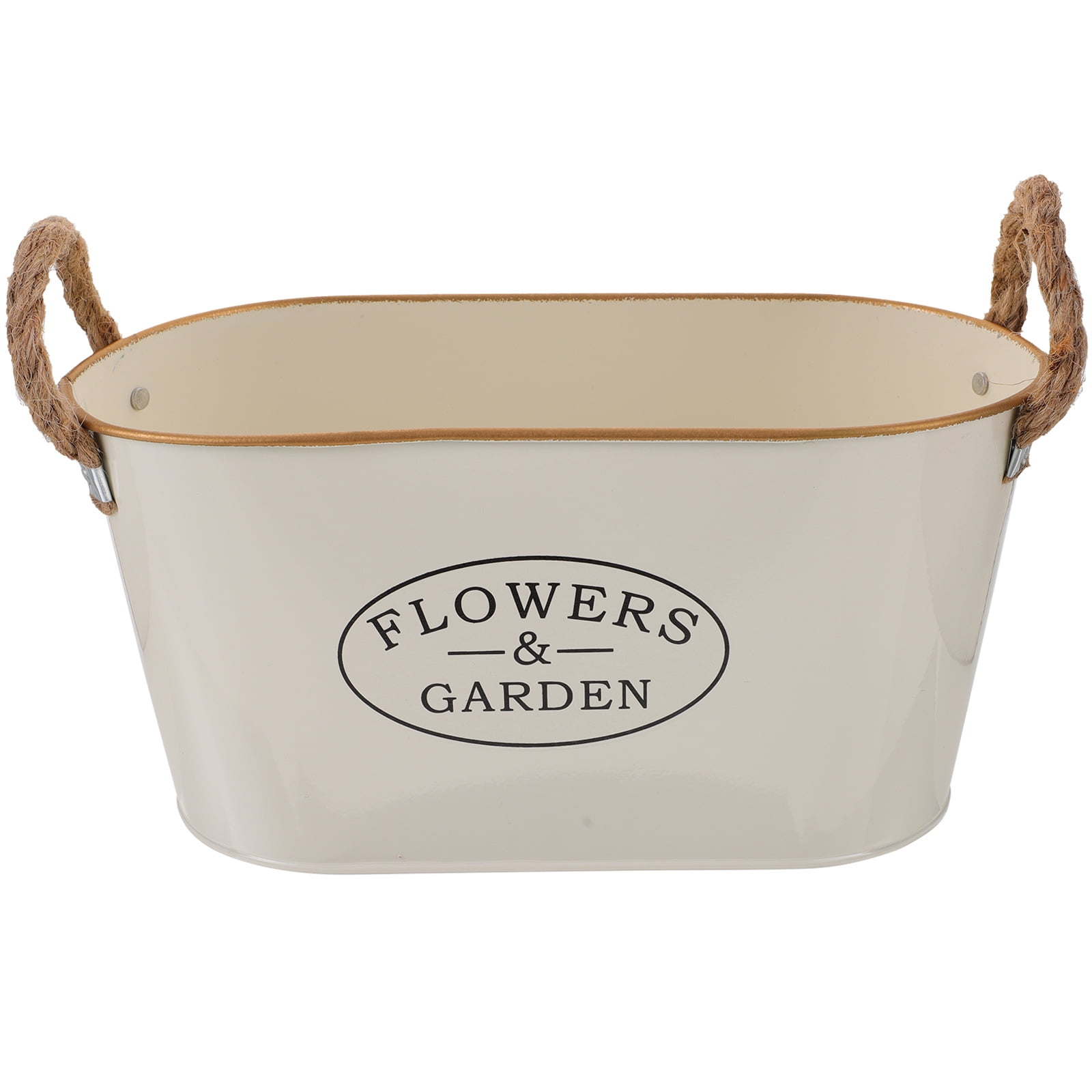 Eease Tin Planter Metal Bucket Oval Pails Flower Pot Rustic Garden ...