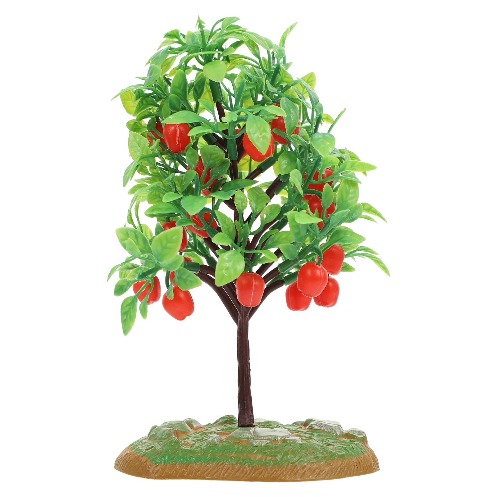 Eease Train Cactus Decor 2pcs Fruit Tree Model Landscape Diorama ...