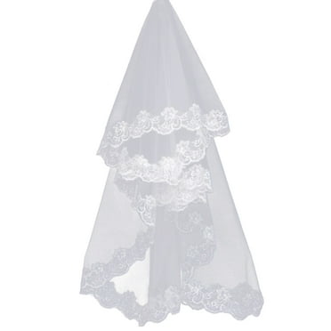 Simple Long Elegant Single Layer Wedding Veil Bridal Veils with Comb ...