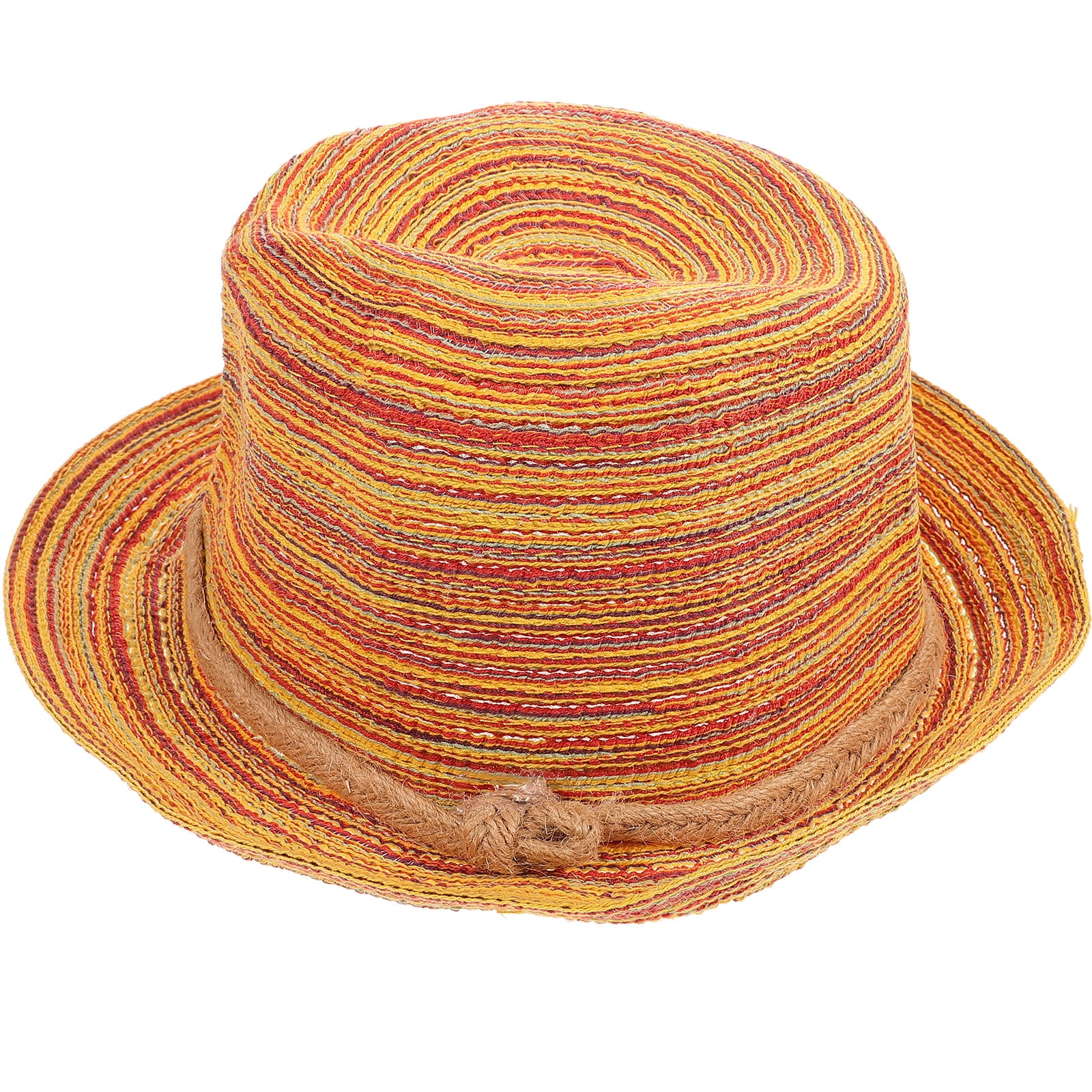 Eease Women Lady Girl Panama Colorful Striped Foldable Straw Hat Topee ...