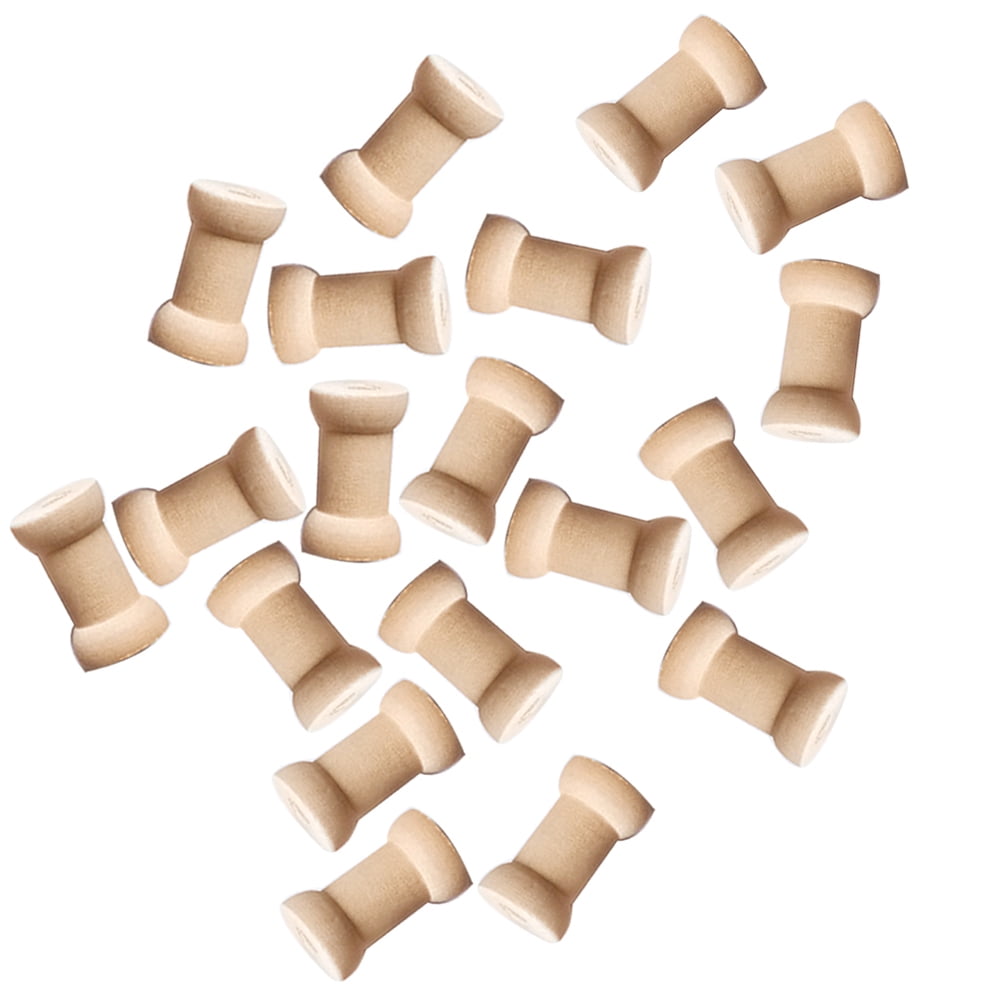 Eease Wood Spools 20pcs Wooden Thread Spools Crafts Spools Unfinished ...