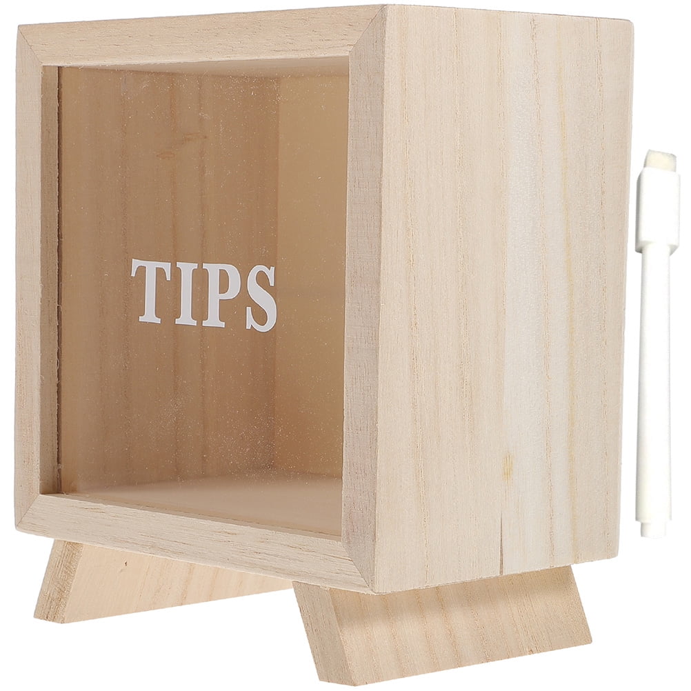 Eease Wooden Piggy Bank Tip Jar Donation Box Money Storage Container ...
