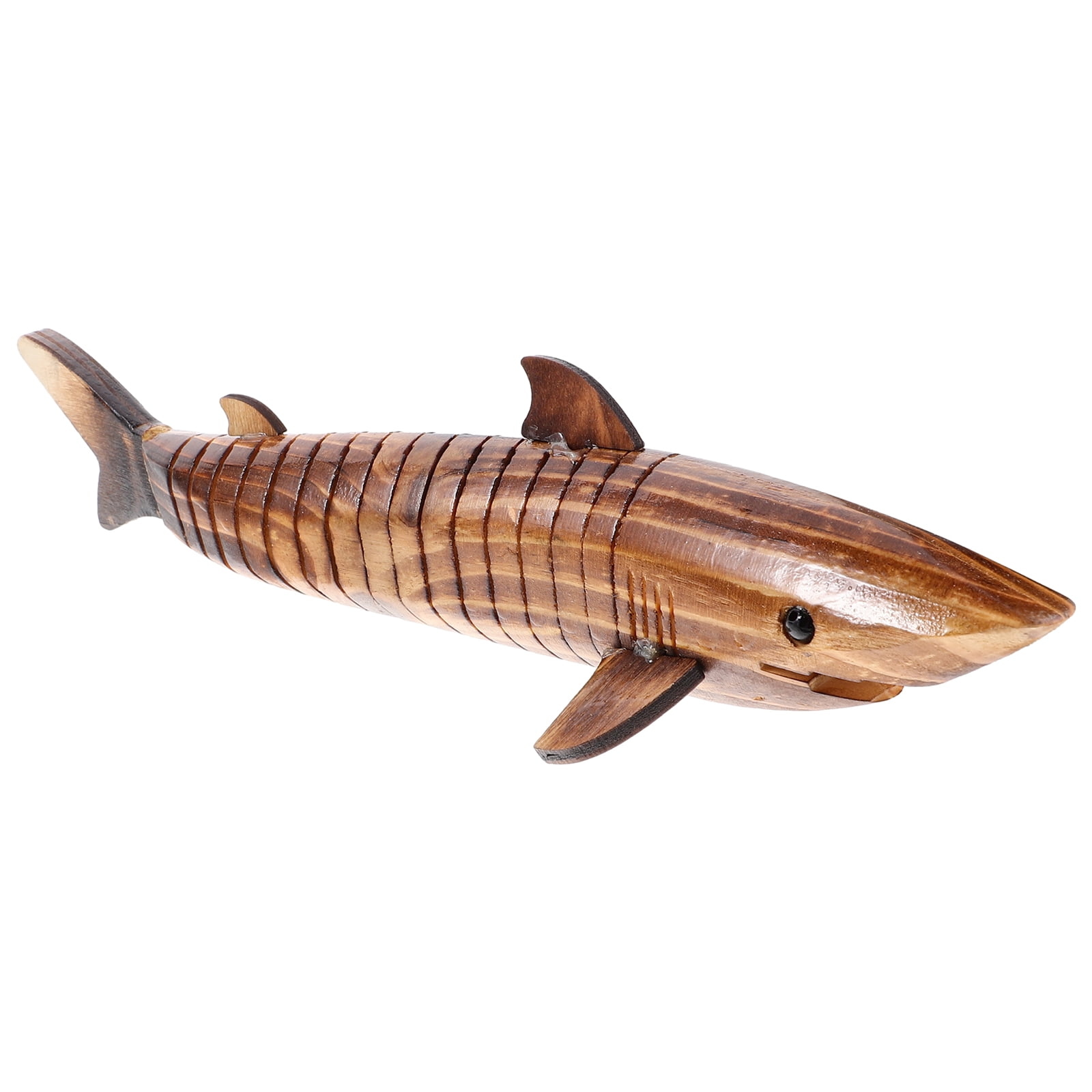 HEMOTON Wood Shark Model for Decoration Small Brown Figurine Perfect ...