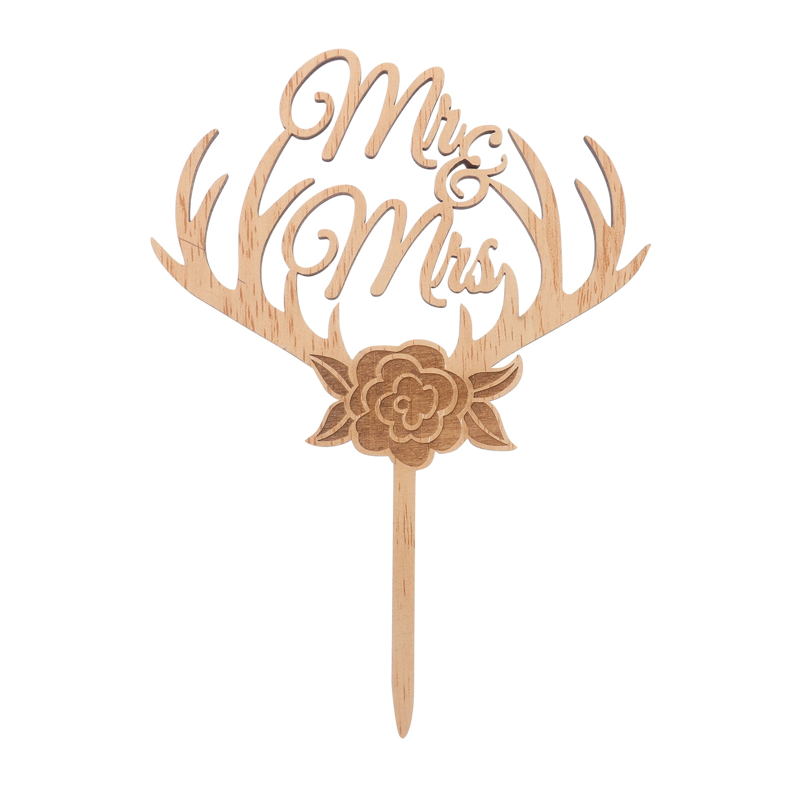 Eease Wooden Wedding Deer Antler Cake Picks Rustic Decorations ...