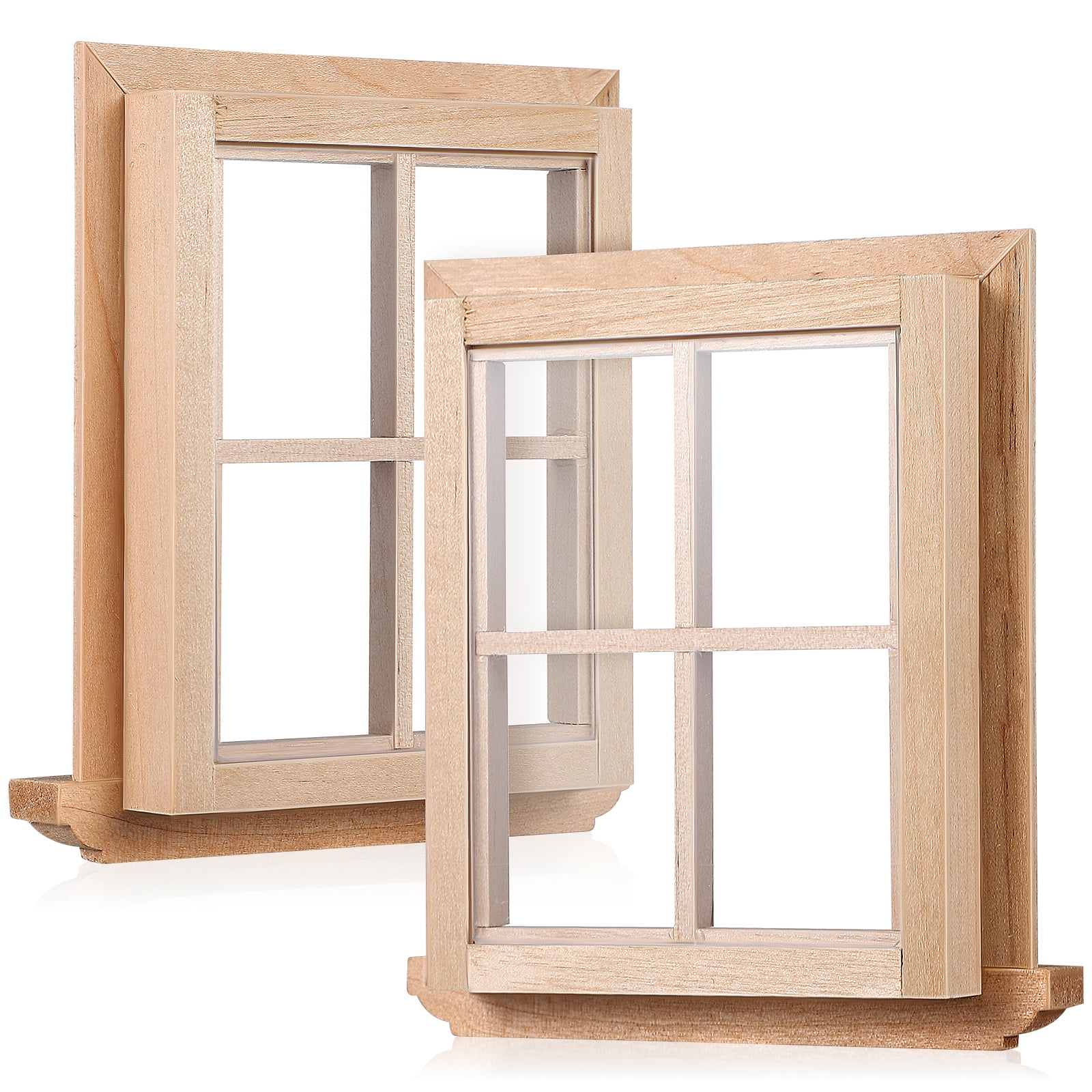 Eease doll house window 2 Pcs Miniature Dollhouse Furniture Wooden ...