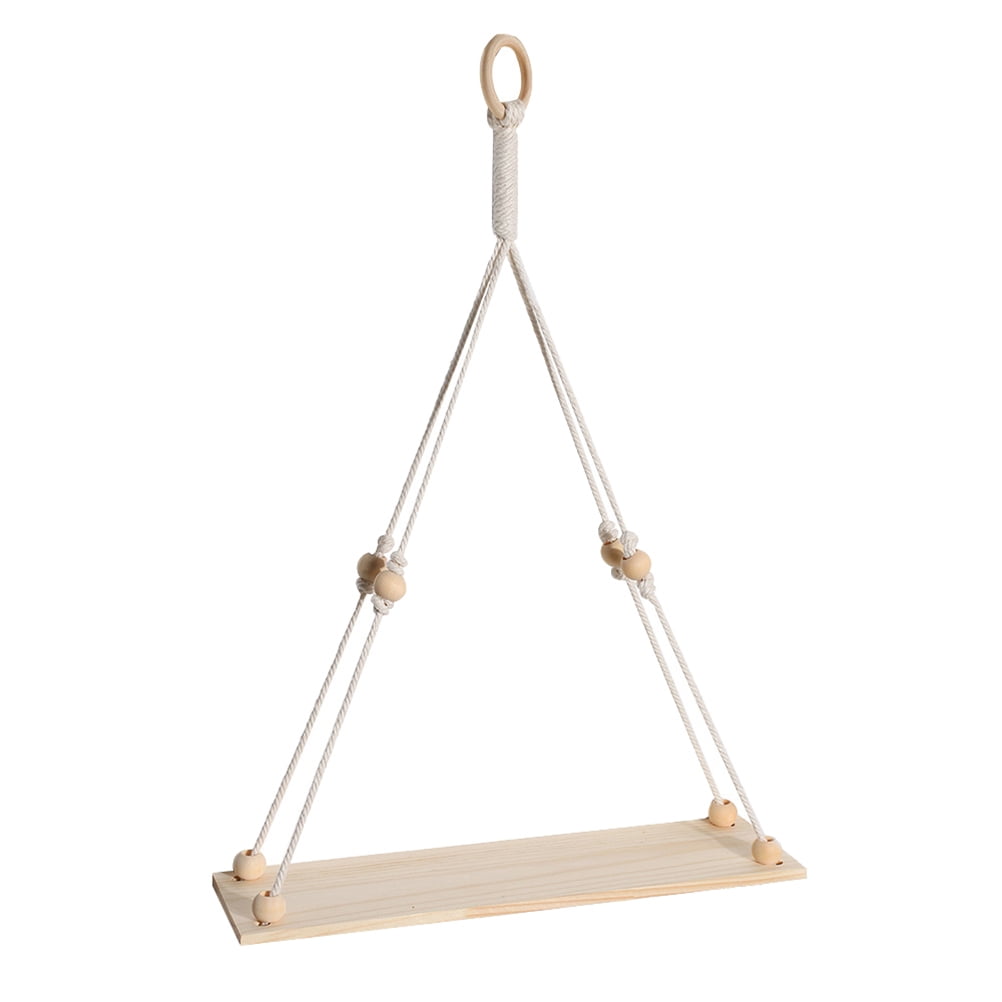 Eease exquisite tapestry Wall Hanging Shelf Cotton Rope Wood Floating ...