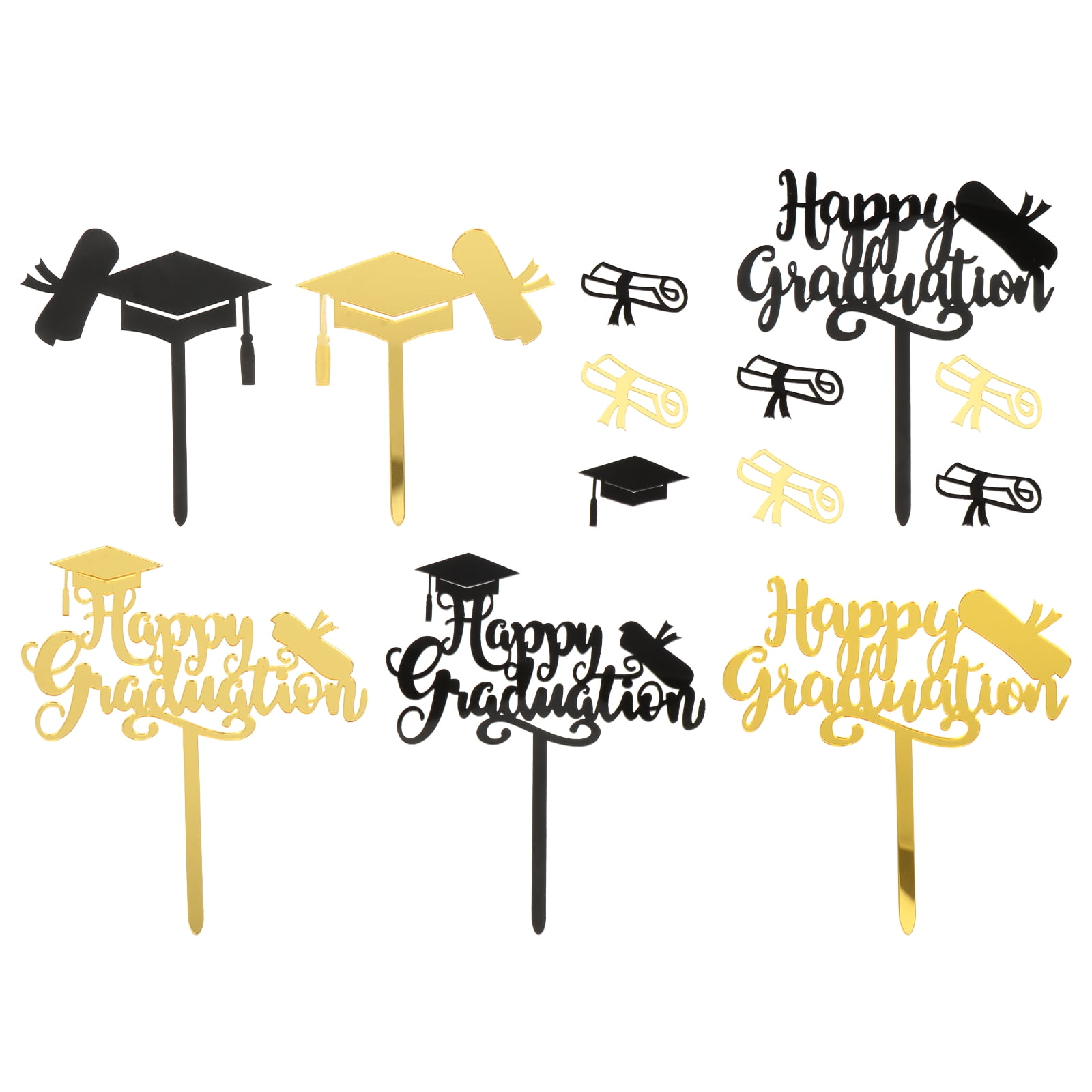 Eease graduation cake picks Happy Graduation Cake Topper Grad Cap Class ...