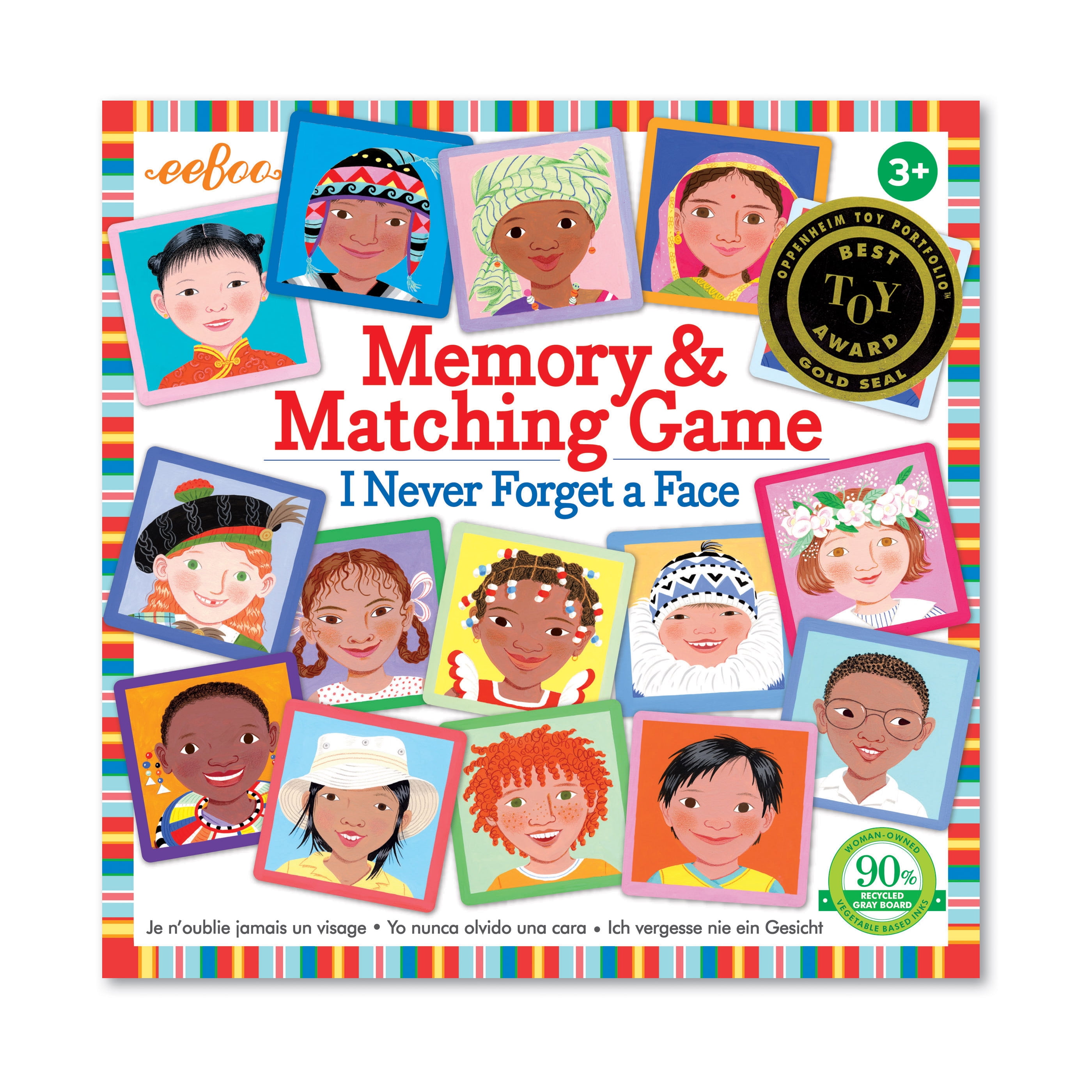 Eeboo I Never Forget a Face Matching & Memory Game, Ages 3+, 24 Pairs ...