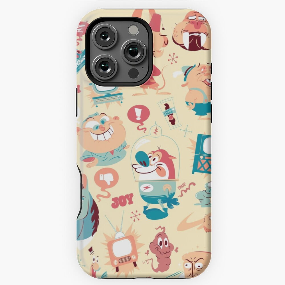 Eediot Box Ren and Stimpy Cartoon Phone Case for iPhone 16 15 14 13 12 ...