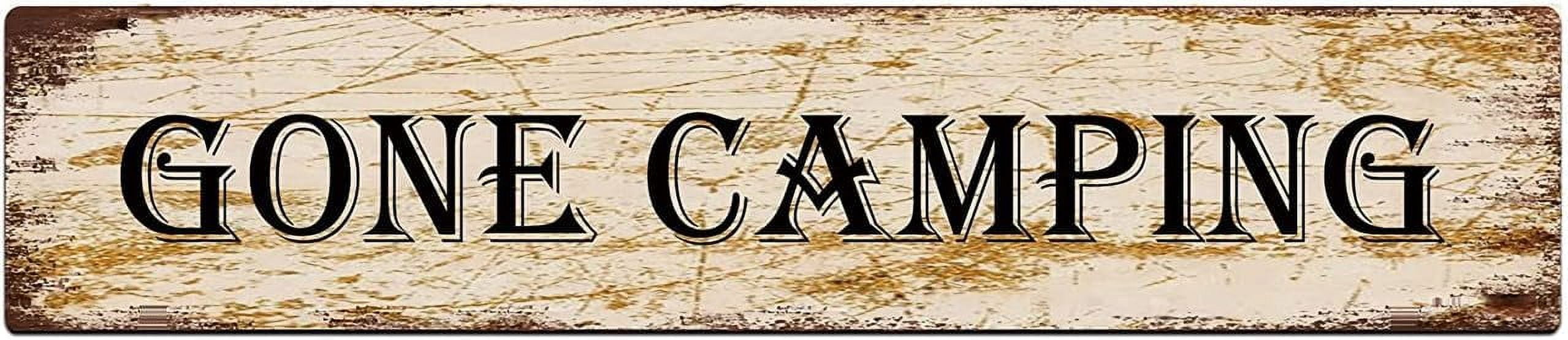 EedzJody Gone Camping sign Retro Aluminum Metal Sign for Street Home ...