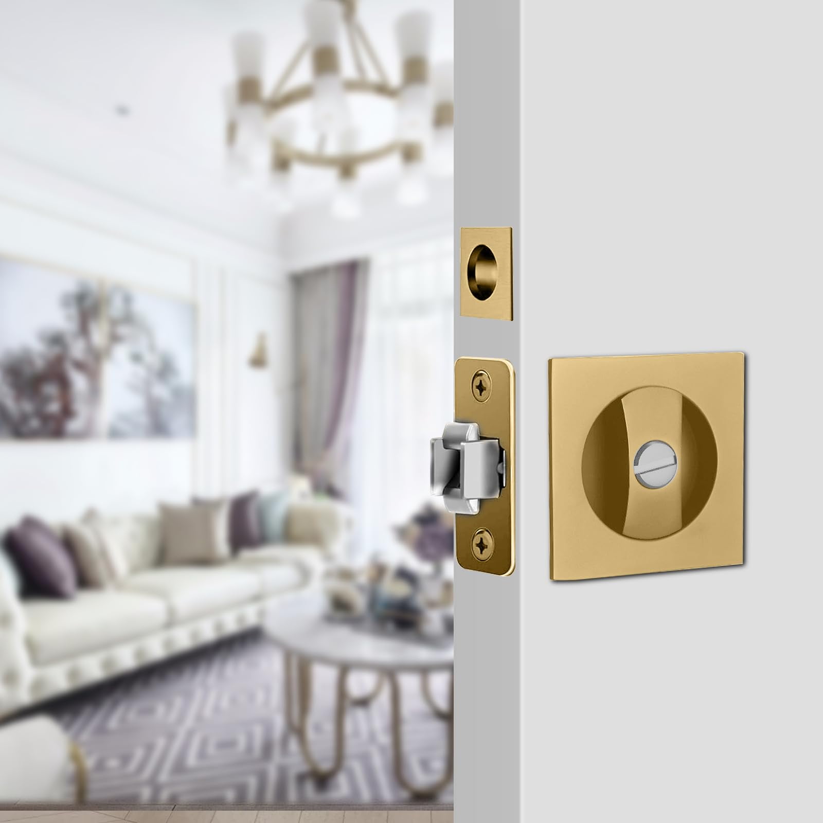 Eegoowa Pocket Door Lock, Pocket Door Lock with Key, Pocket Door ...