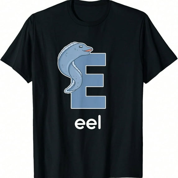 Eel Alphabet Letter Ocean Animal Fish Fishing Lover Kids T-Shirt ...