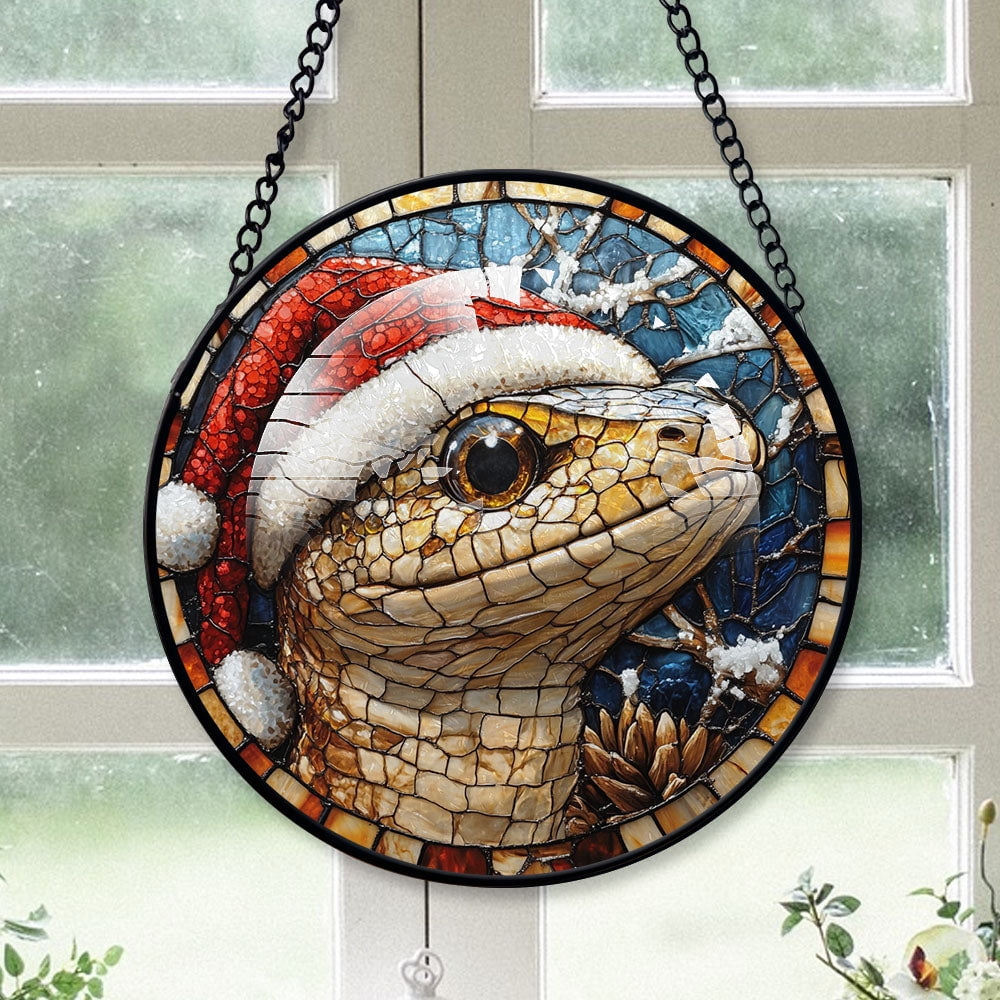 Eel Ornament Christmas 2025, Eel Stained Glass Hanging Window ...