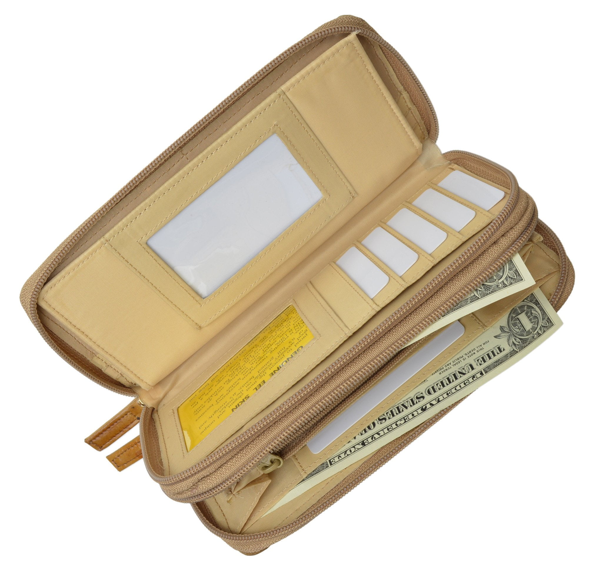 Eel Skin Unisex Double Zippered Checkbook Cover Wallet E 4575 - Walmart.com