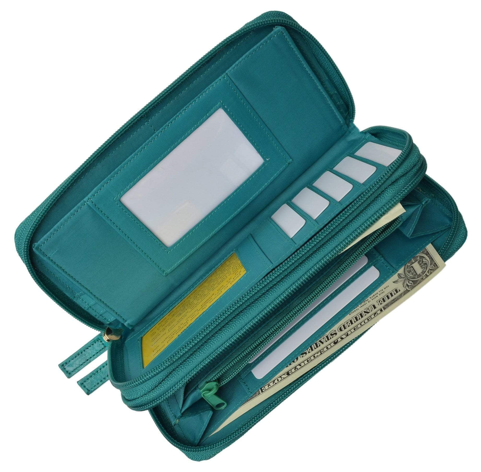 Eel Skin Unisex Double Zippered Checkbook Cover Wallet E 4575 - Walmart.com