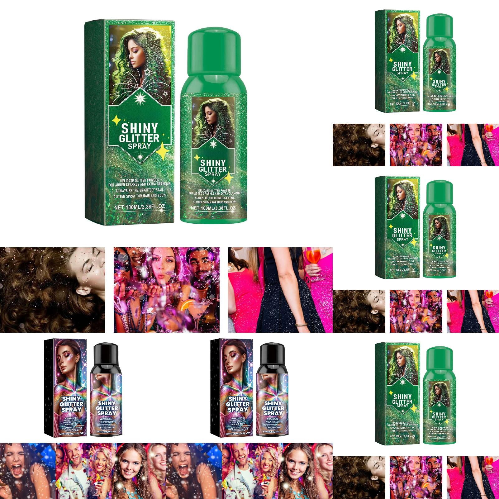 Eelhope Color Glitter Spray Party Hair Body Spray Highlight Glitter ...