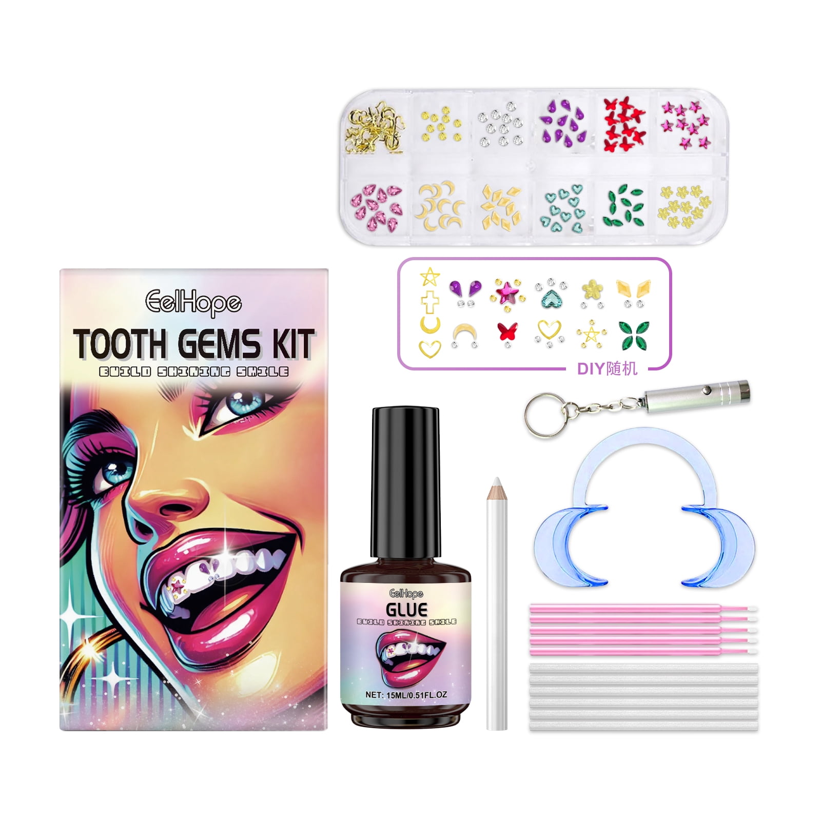 Eelhope Diy Fashion Teeth Set Dental Beauty Decorative Diamond ...